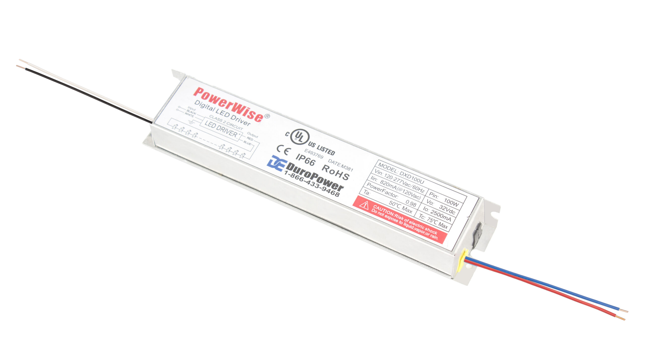 PowerWise 100W LED Driver with 32-48VDC Output and Universal Input ...